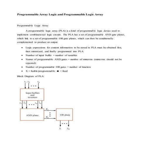 Programmable Array Logic And Programmable Logic Array Pdf 