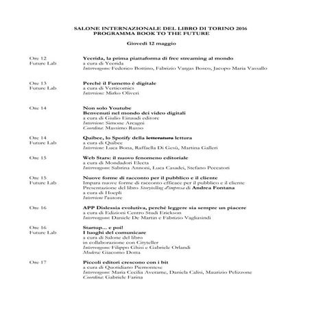 Programma Book to the future 2016 | PDF