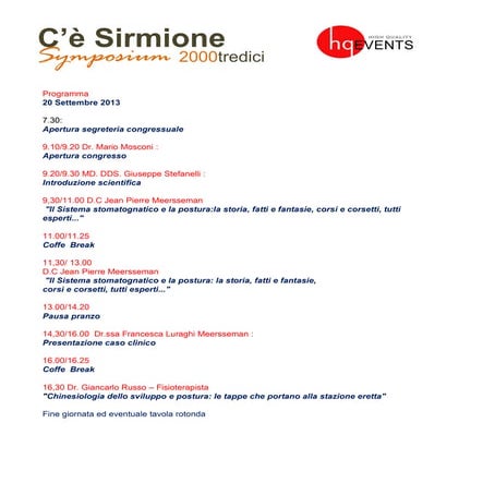 Programma c'è sirmione symposium 2013 | PPT