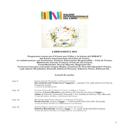 Programma Libriamoci 2015 | PDF