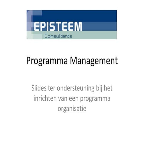 Programma management | PPTX