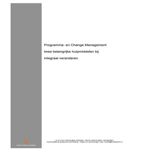 Programma Managementen Change Management | PDF