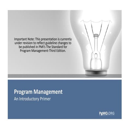 Program Management - An Introductory Primer | PPT