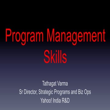 Program management skills | PDF | Career Planning | Careers