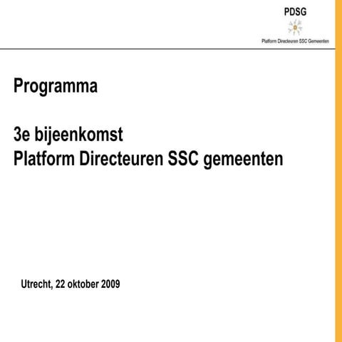 Programma Pdsg 3e Bijeenkomst | PPTX