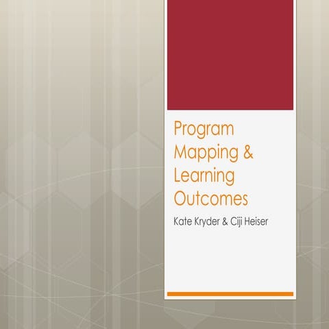 Program mapping and learning outcomes | PPT