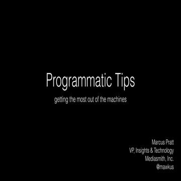 Programmatic.IO Programmatic media buying tips by Marcus Pratt of ...