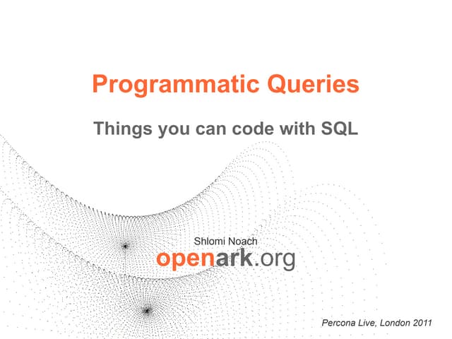 Programmatic Queries Things You Can Code With Sql Pdf Databases