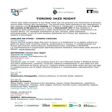 Programma Torino Jazz Night 2017 | PDF