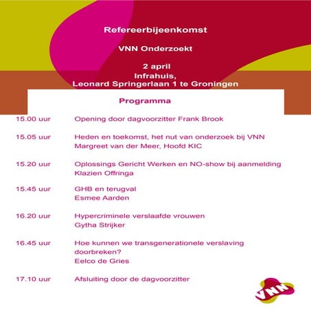 Programma VNN Onderzoekt - 2 april Infrahuis | PDF
