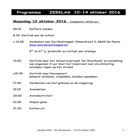 Zeeklas 2016 | PDF