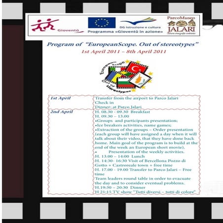 Programme activities European Scope. Out of stereotypes | PDF