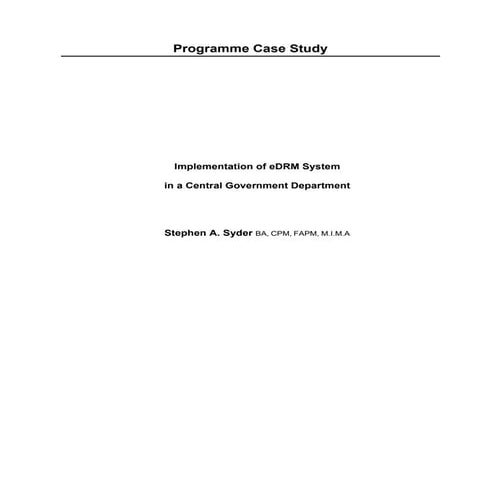 Detailed Programme Case Study | PDF