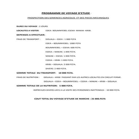 Programme de voyage d | PDF