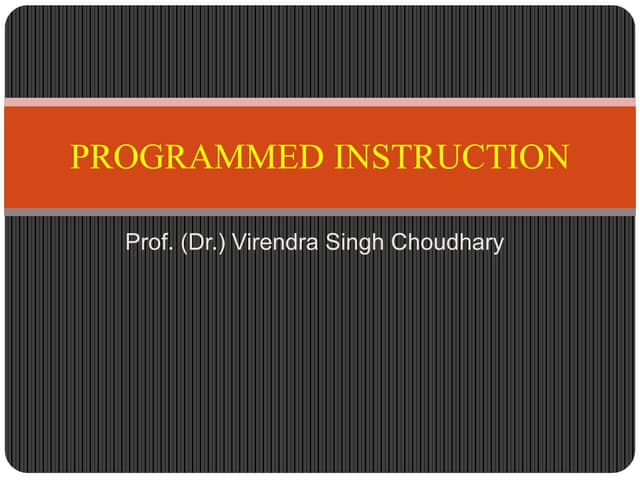 Programmed instruction | PDF