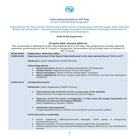 Programme Girls in ICT 2024; April 25th. | PDF