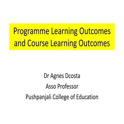 Programme learning outcomes | PPTX