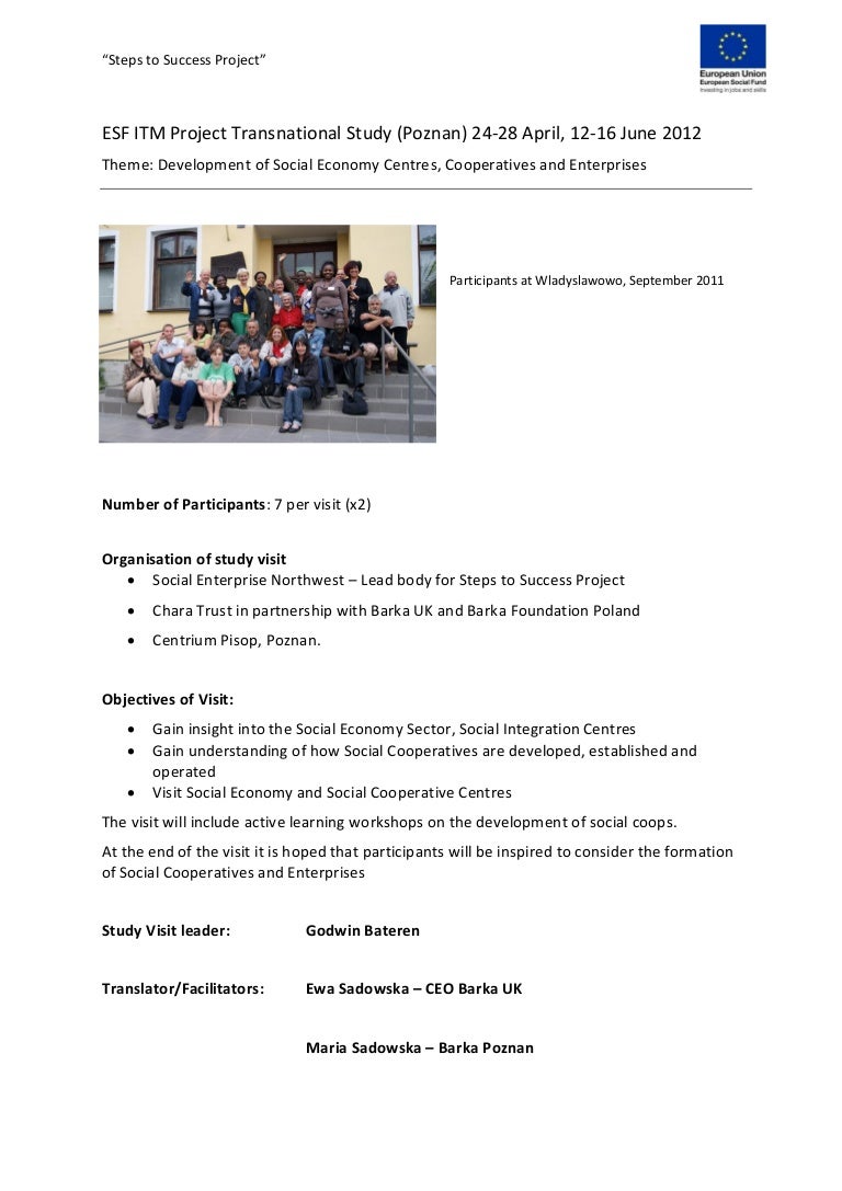 Programme of study visit 12 16 june 2012