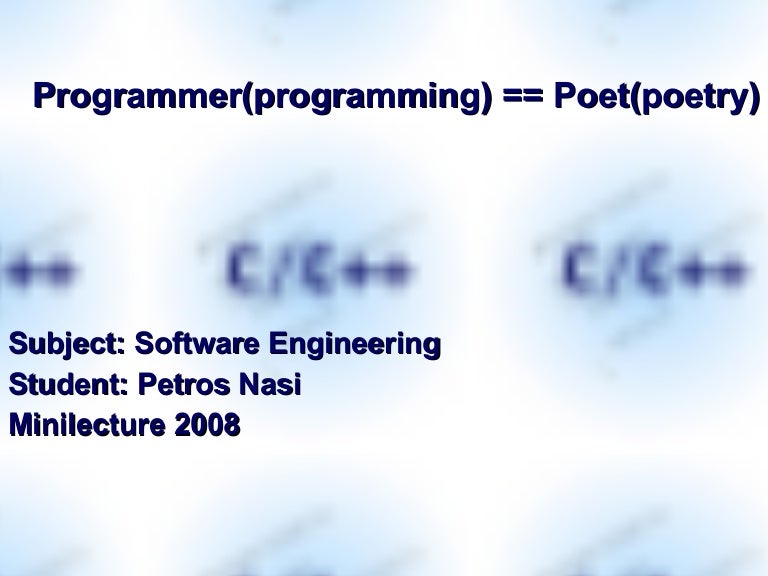 Programmer Programming Poet Poetry