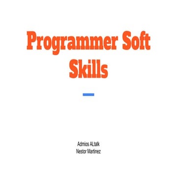 Programmer Soft Skills | PPTX