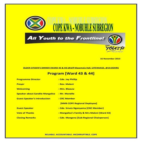 Programme ward 46 | PDF