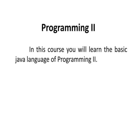 Programming ii | PPTX