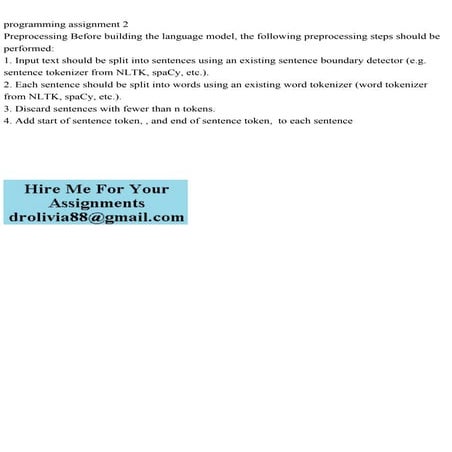 Programming Assignment 2preprocessing Before Building The Languagepdf