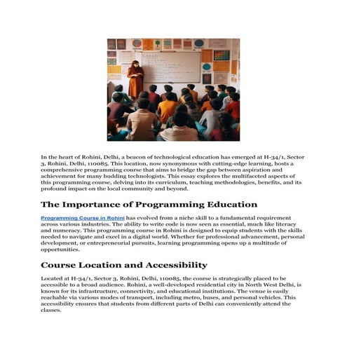 Programming Course in Rohini (Delhi NCR ) | PDF