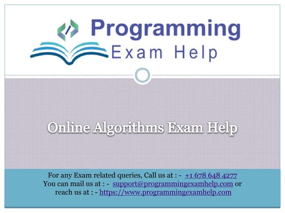 Algorithm Exam Help | PPT