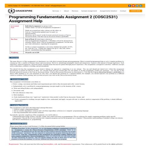 Master Your Programming Fundamentals Cosc2531 Assignments With Expert