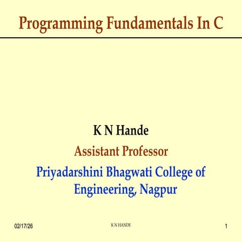 Programming Fundamentals In C Language | PPT