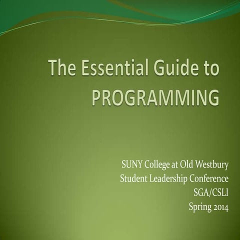 Old Westbury Programming Guide | PPT