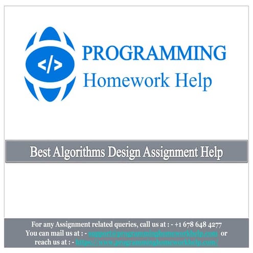 Algorithms Design Assignment Help Ppt 5455