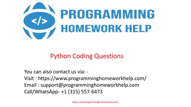 Python Question Python Assignment Help Ppt