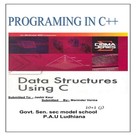 Programming in c++ by manny verma | DOCX