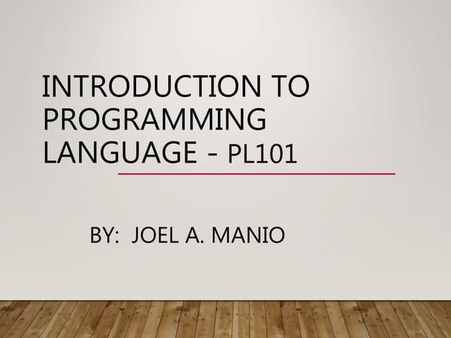 Programmingintroductionppt Programming Languages Computing