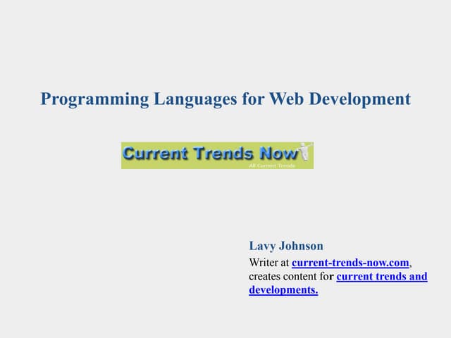 Programming Languages for Web Development.pptx Programming Languages for Web Development.pptx