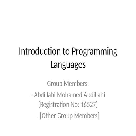 Programming Languages Presentation Pptx Ppt