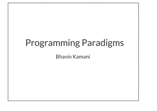 Programming paradigm | PDF Programming paradigm | PDF