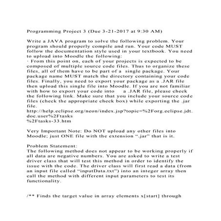 Programming Project 3 (Due 3-21-2017 at 930 AM)Write a JAVA p.docx | Debated Sensitive Social ...