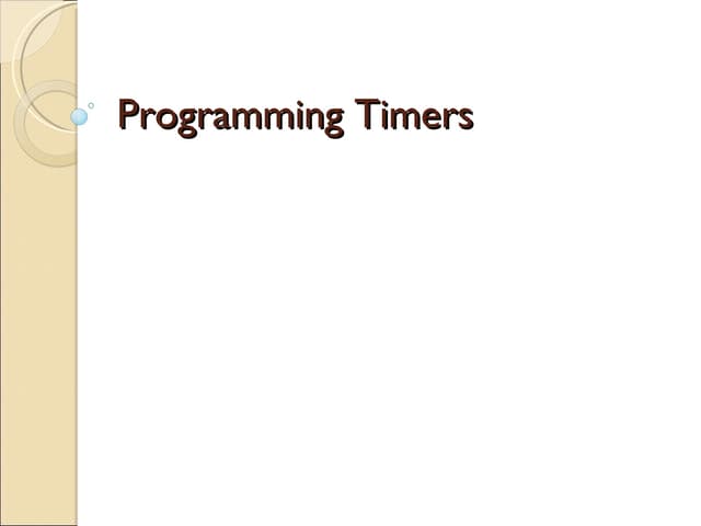 Programming Timers Ppt
