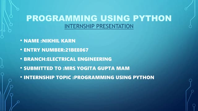 Programming Using Python Ppt Pptx