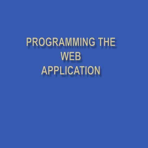 Programming Web Application Pptx Web Development Internet