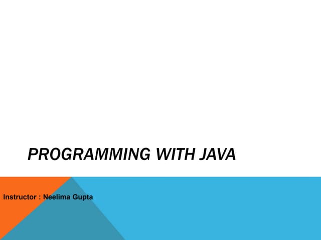 A Basic Java Programming And Data Typeppt 6737