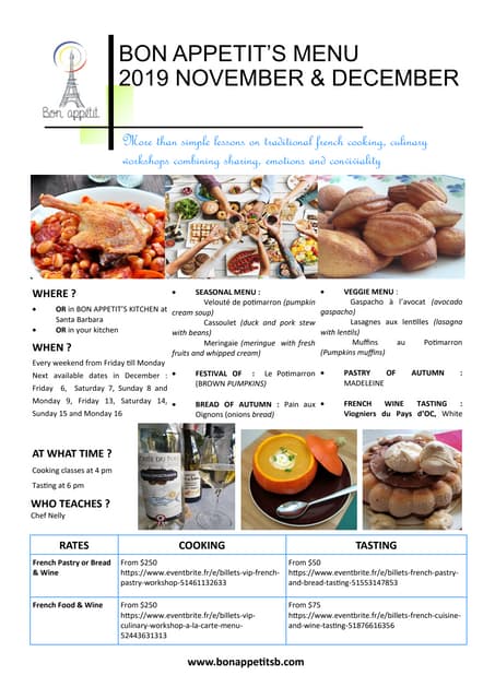 BON APPETIT'S MENU 2020 JANUARY AND FEBRUARY | PDF