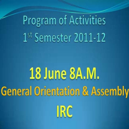 Program of activities | PPTX