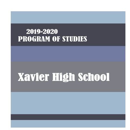 Xavier High School Program of Studies: 2019-2020 | PDF