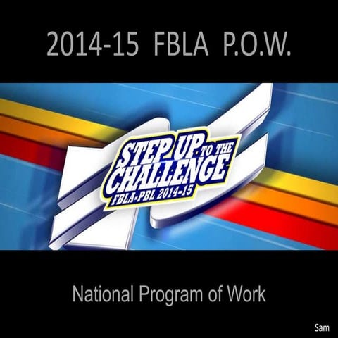 Program of Work: 2014-15 FBLA National Officers | PPTX
