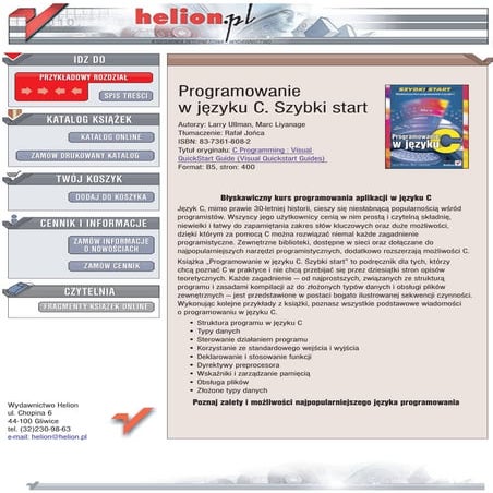 Programowanie w języku C. Szybki start | PDF