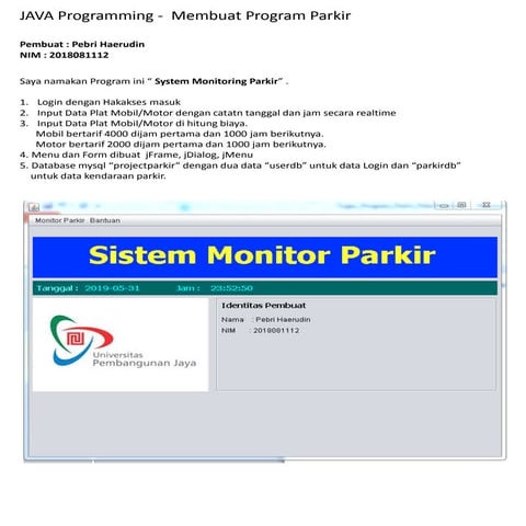 Program Parkir dengan JavaNetBeans | PDF